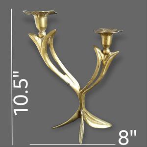 Accents | Vintage Brass Two Arm Candlestick Holder Art Nouveau Style ...